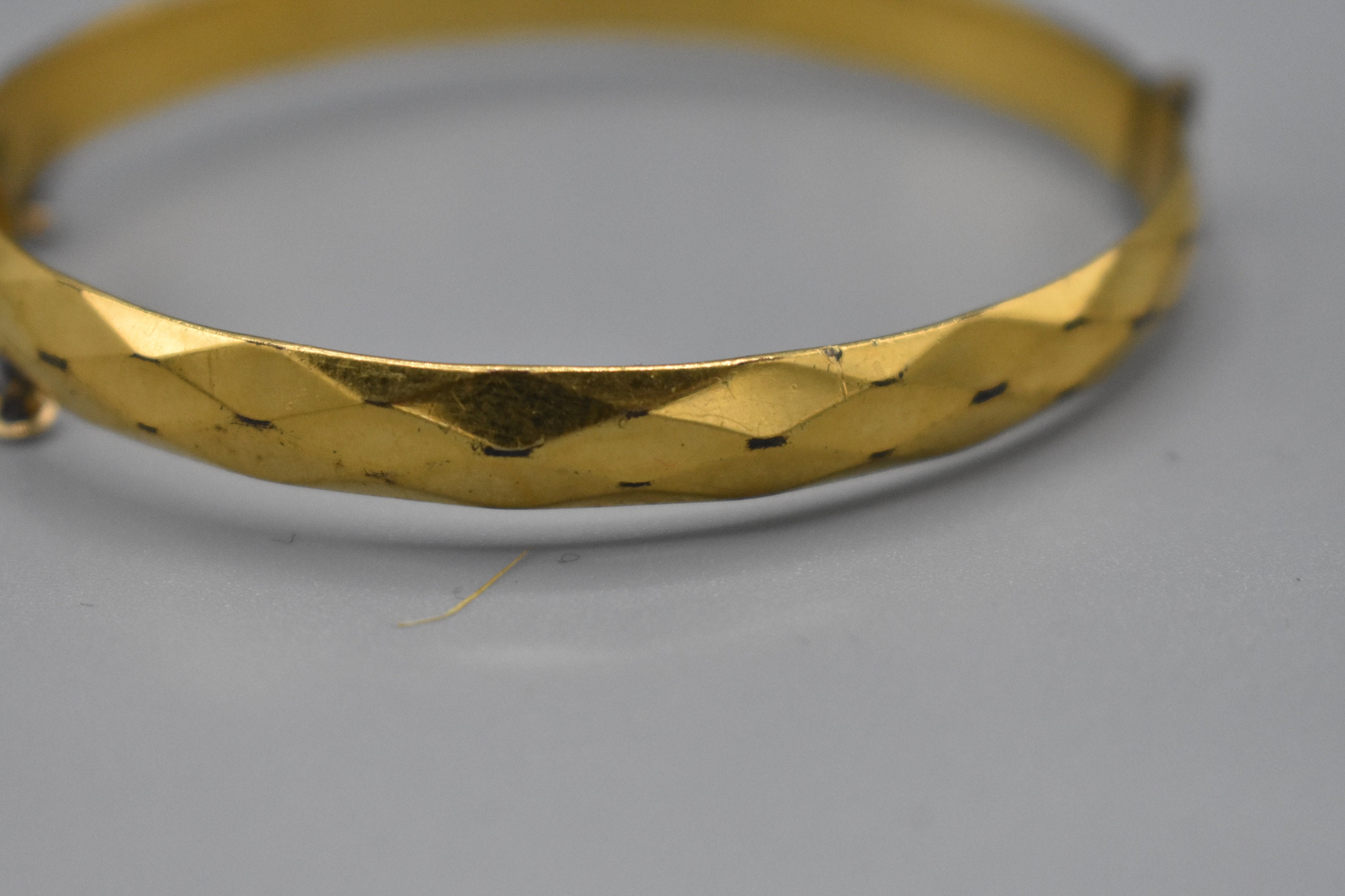 Vintage Rolled Gold Bangle With Safety Chain - Etsy