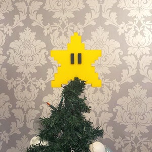Pixel Art Star Tree Topper – Retro Video Game Christmas Decoration – 3D ...