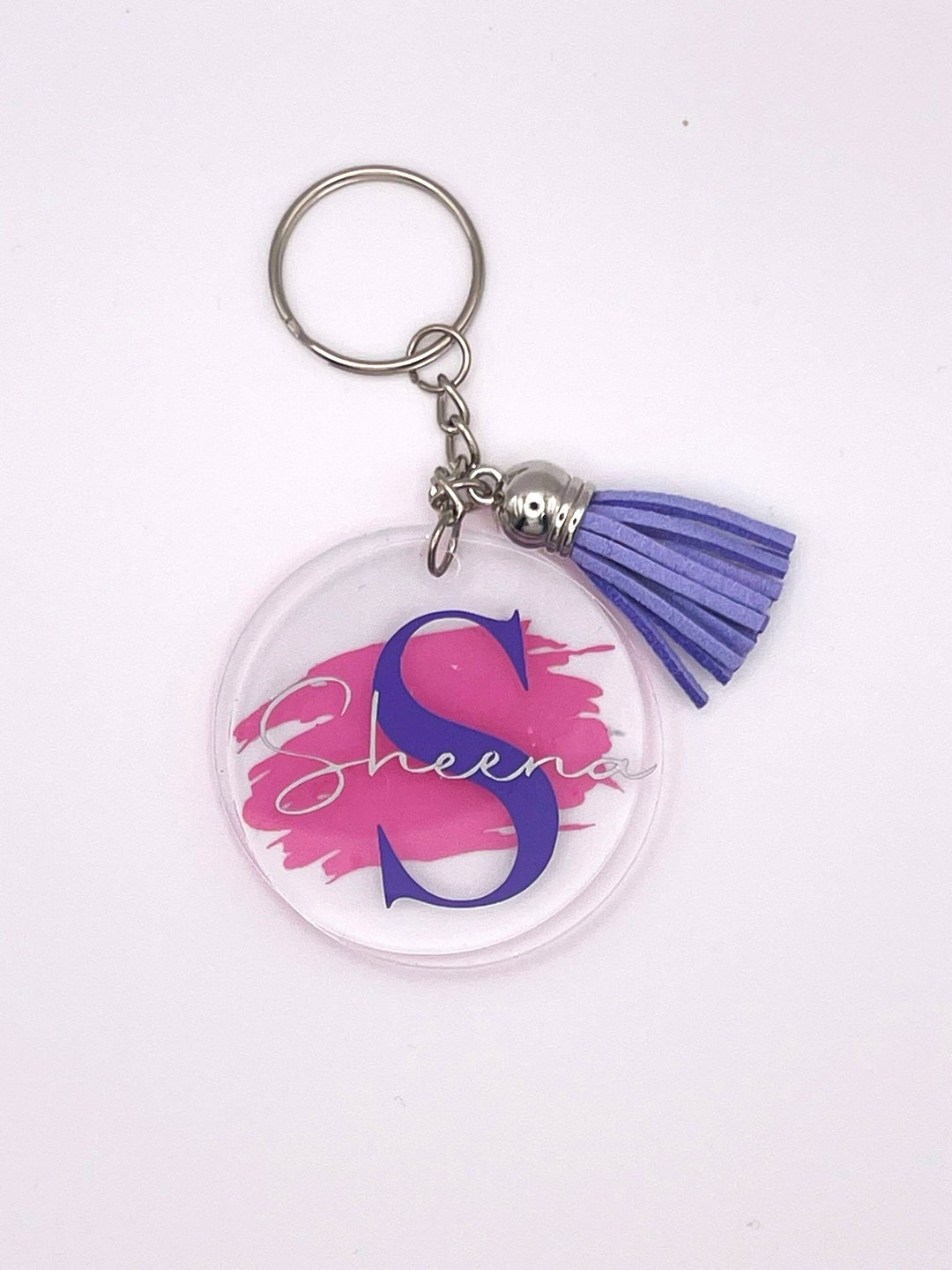 Personalised Monogrammed Initial Round Keyring Custom, Perfect for New ...