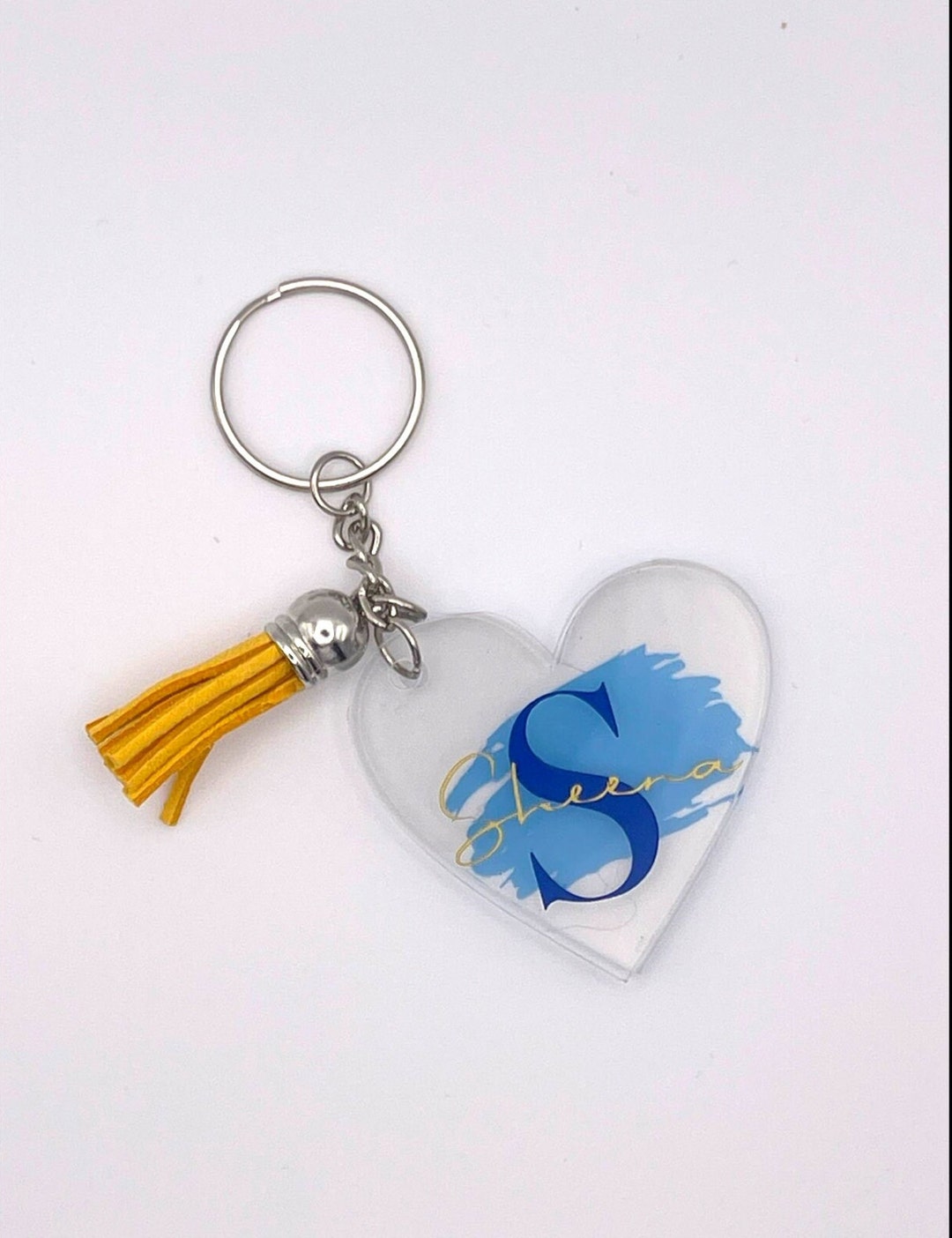 Personalised Monogrammed Initial Heart Shaped Keyring - Custom, Perfect ...