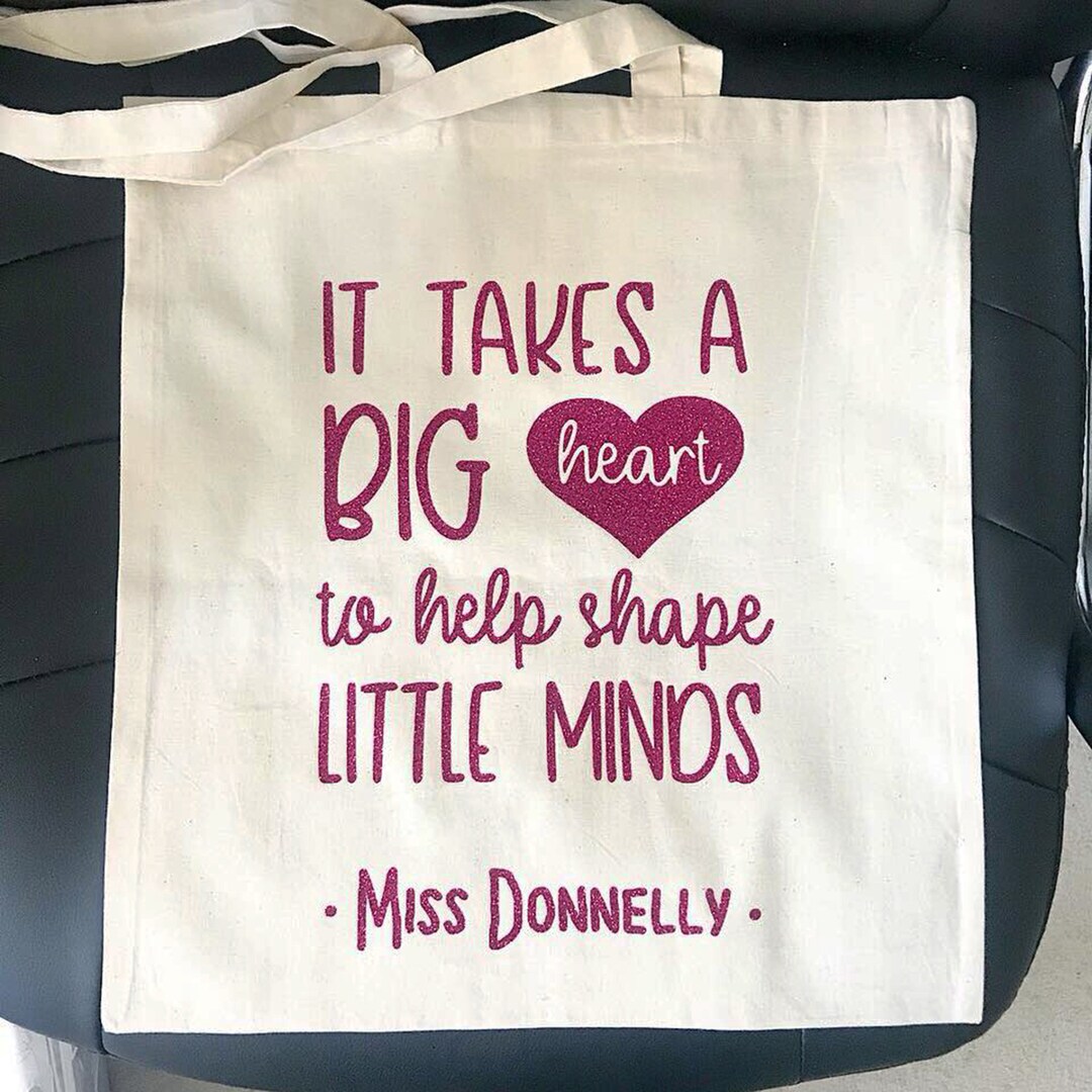 Personalised Teacher Quote Tote Bag End of Year Appreciation Gift Custom Teacher Influence ...