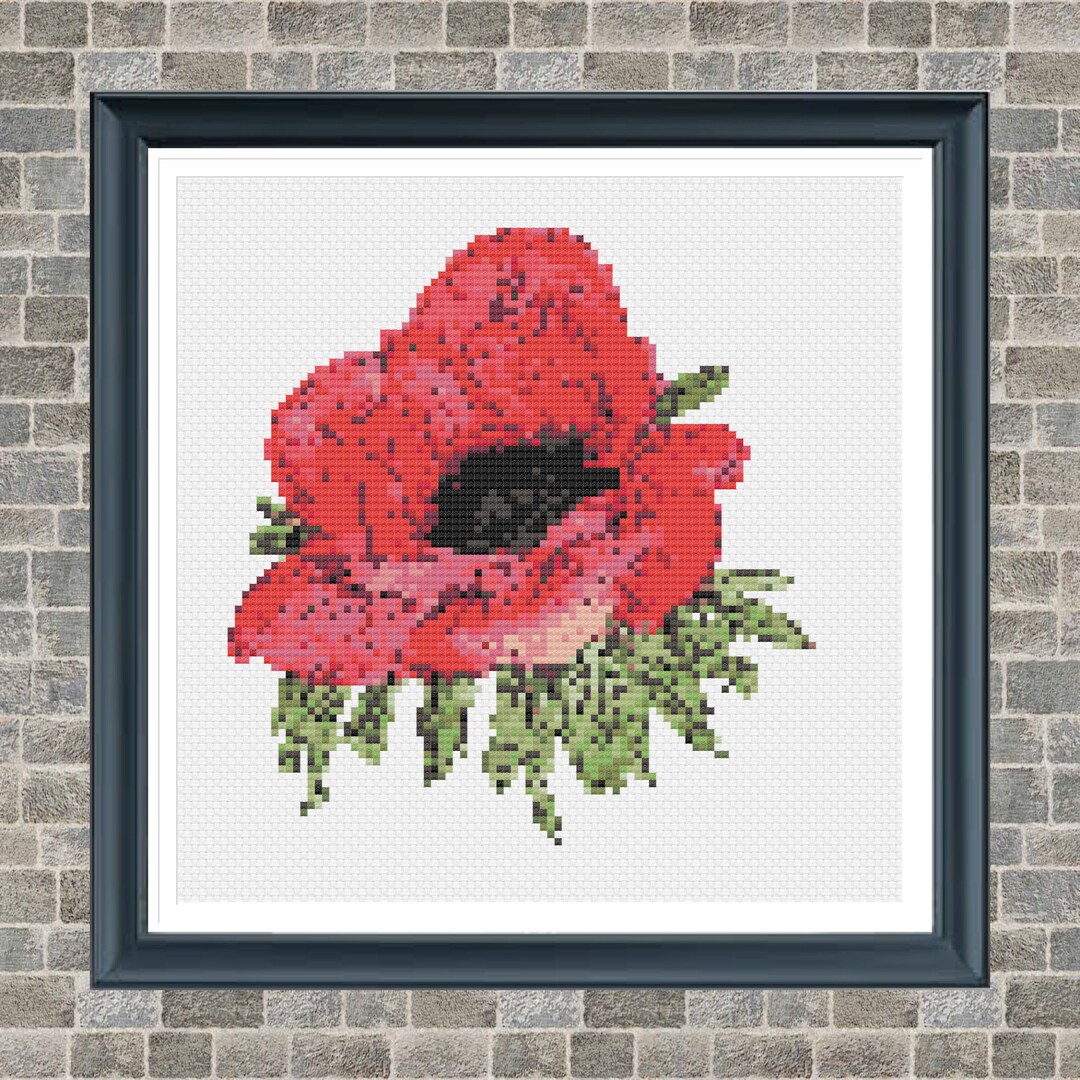 Cross Stitch PDF Pattern / Watercolour Poppy / X Stitch Pattern ...