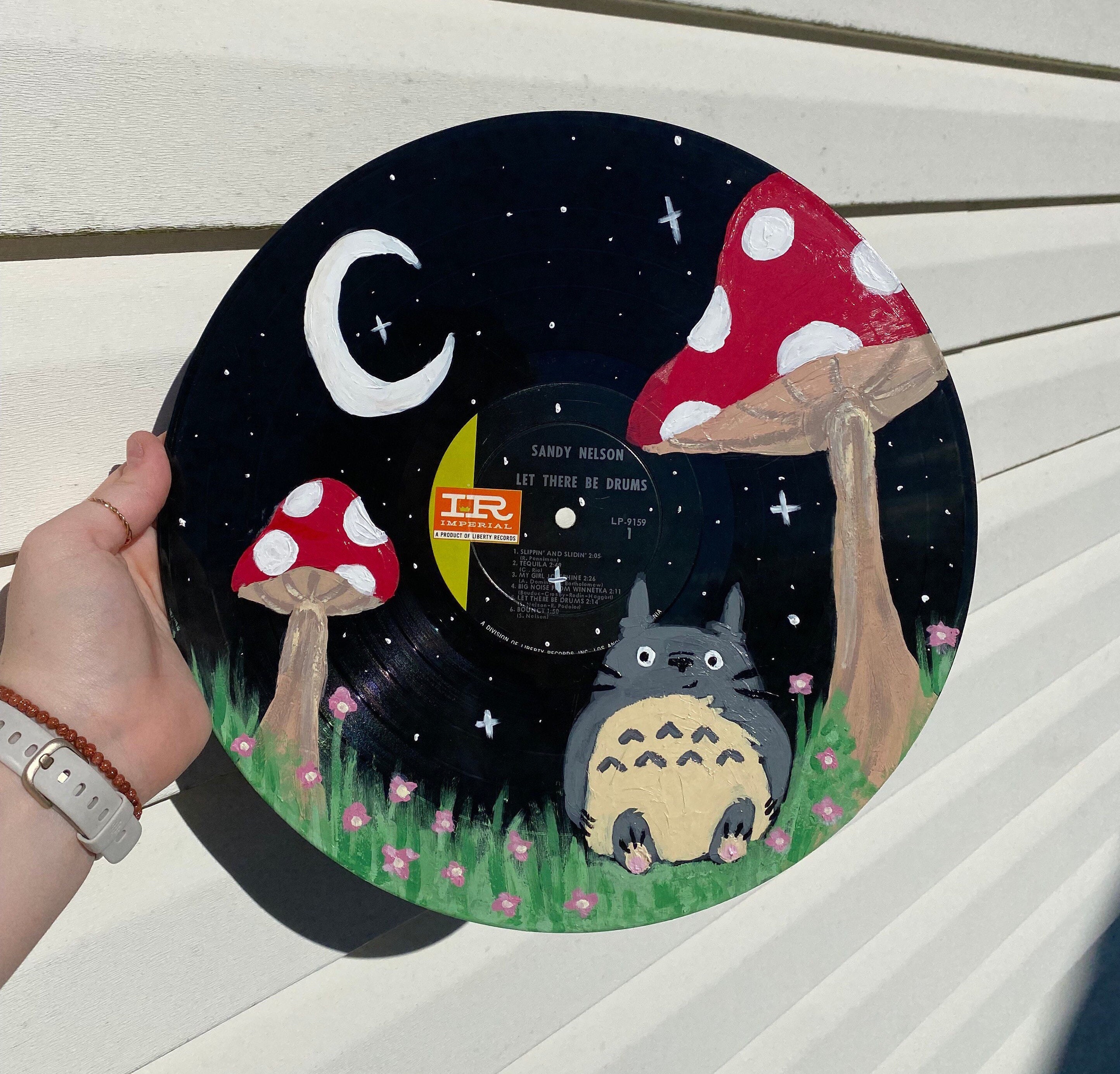Totoro & Mushrooms Painted Vinyl Record - Etsy UK