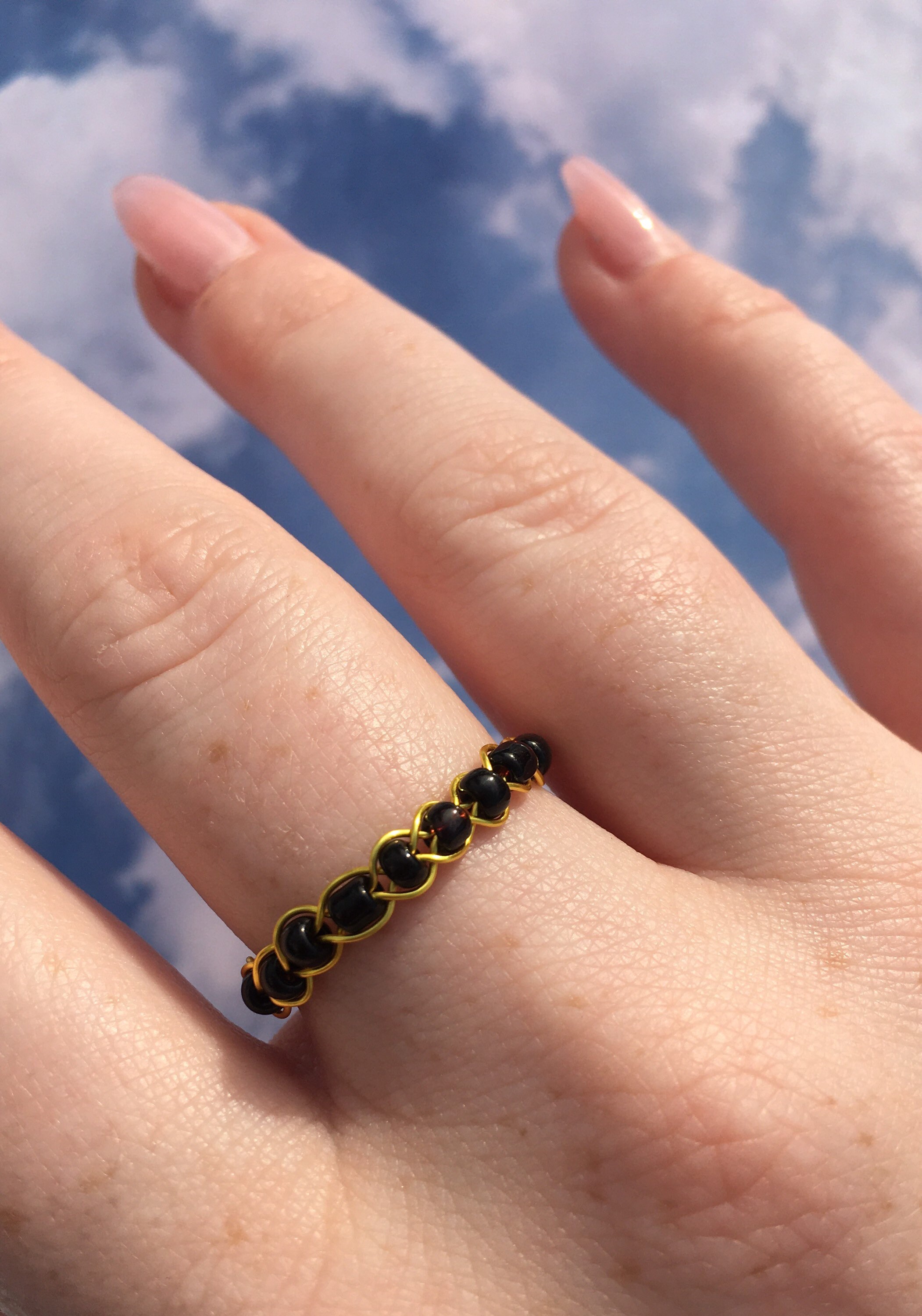 Custom Gold Beaded Wire Ring - Etsy