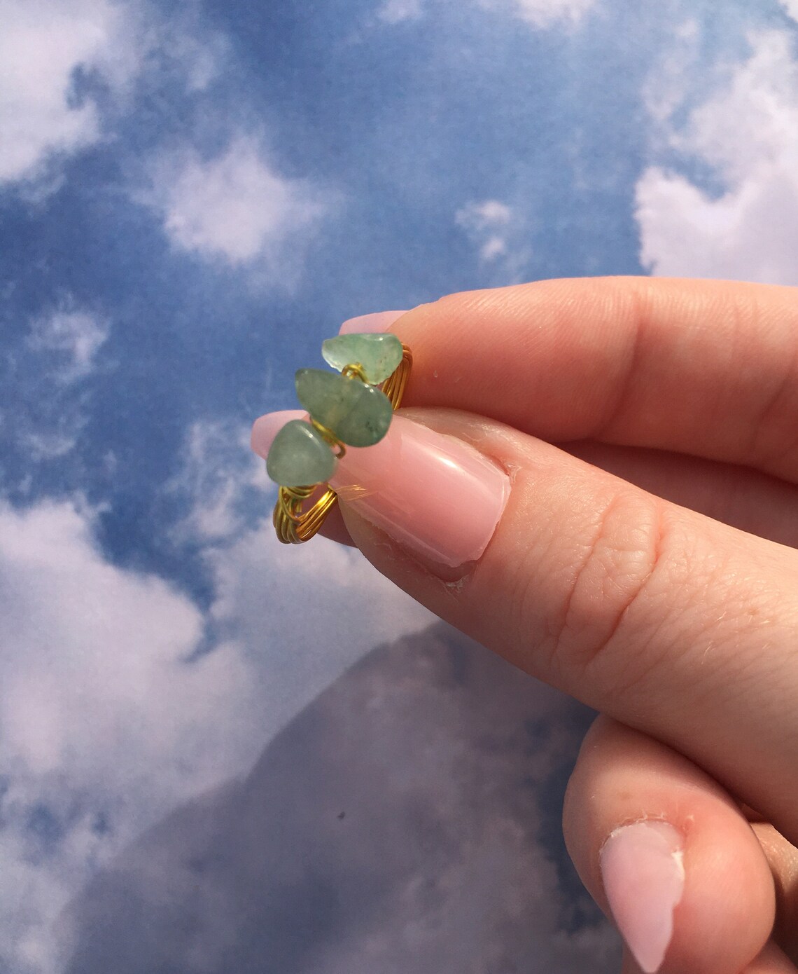 Custom Triple Crystal Gold Ring - Etsy