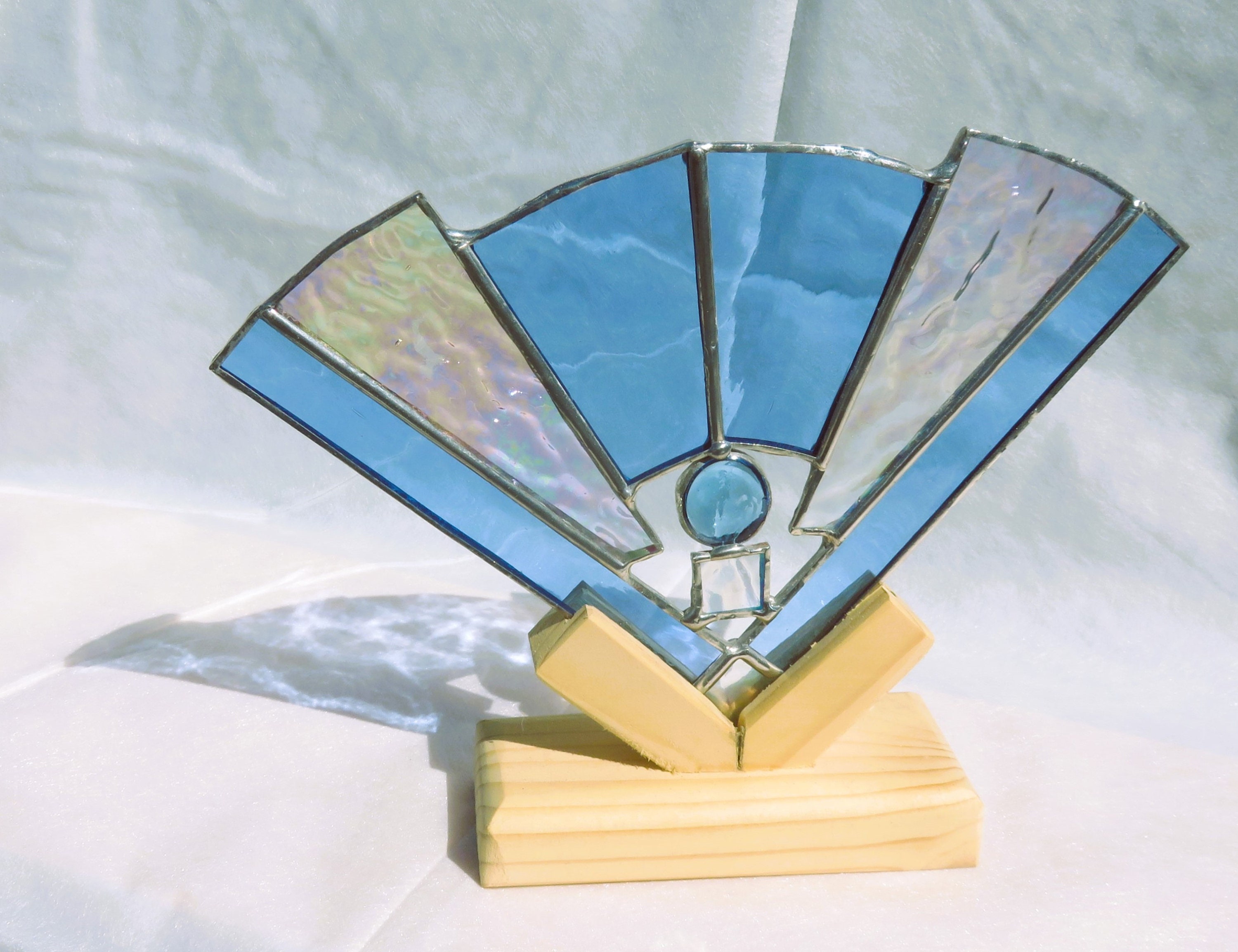 Art Deco Stained Glass Suncatcher: Handmade Window Sill Decoration - Etsy