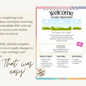 Editable Meet the Teacher Template Back to School Template Printable ...