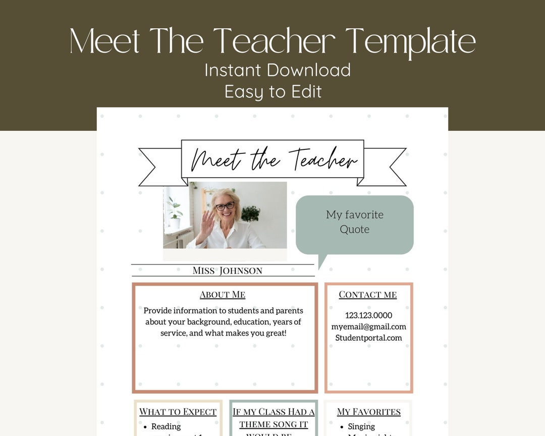 Editable Meet the Teacher Template Back to School Template Canva ...