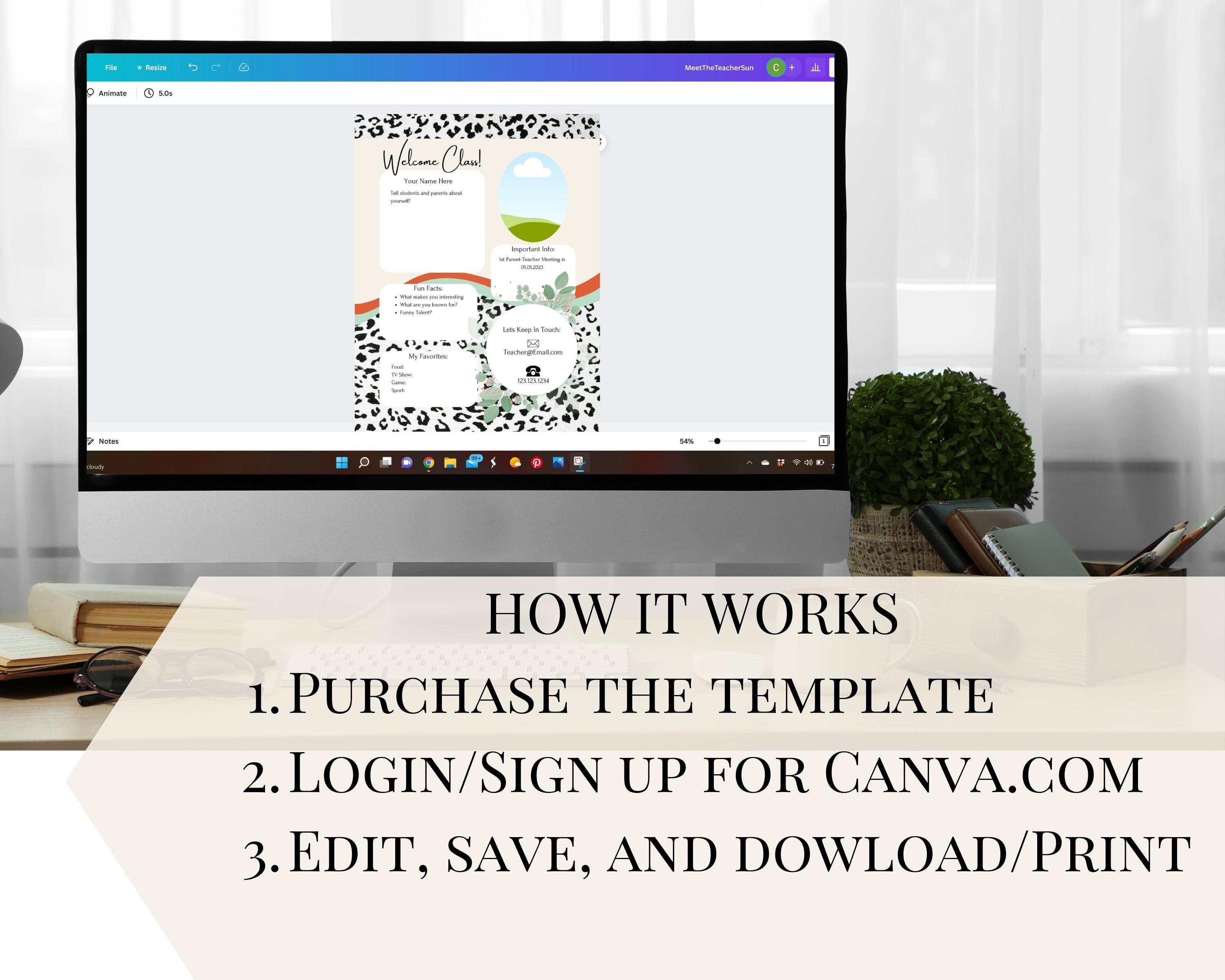 Editable Meet the Teacher Template Back to School Template - Etsy UK