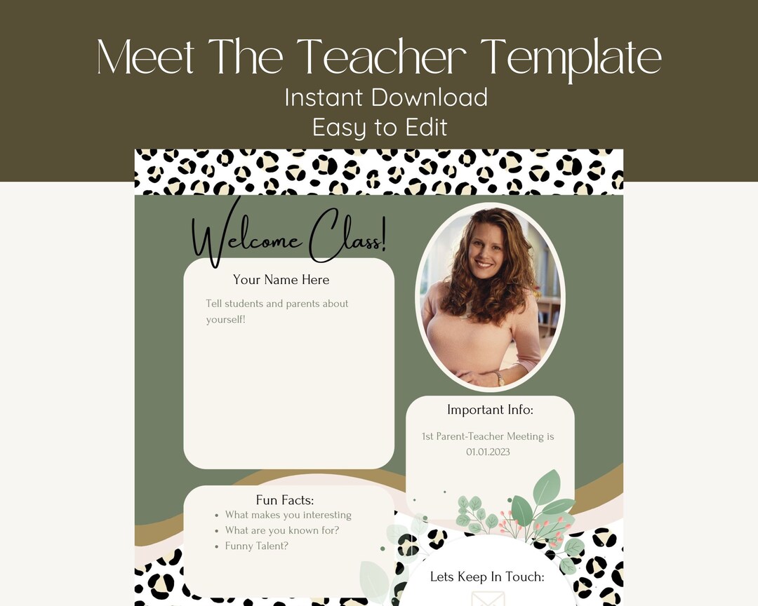 Editable Meet the Teacher Template Back to School Template Printable ...