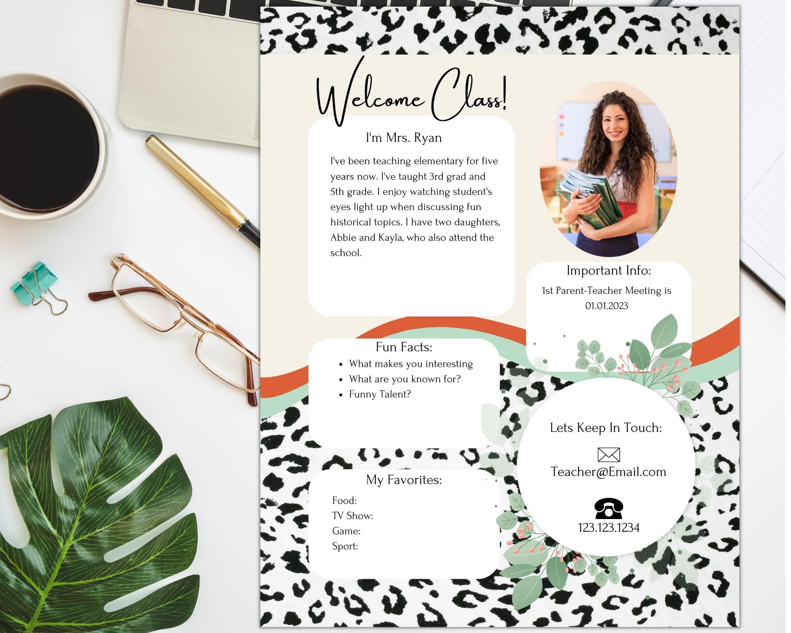 Editable Meet the Teacher Template Back to School Template - Etsy UK