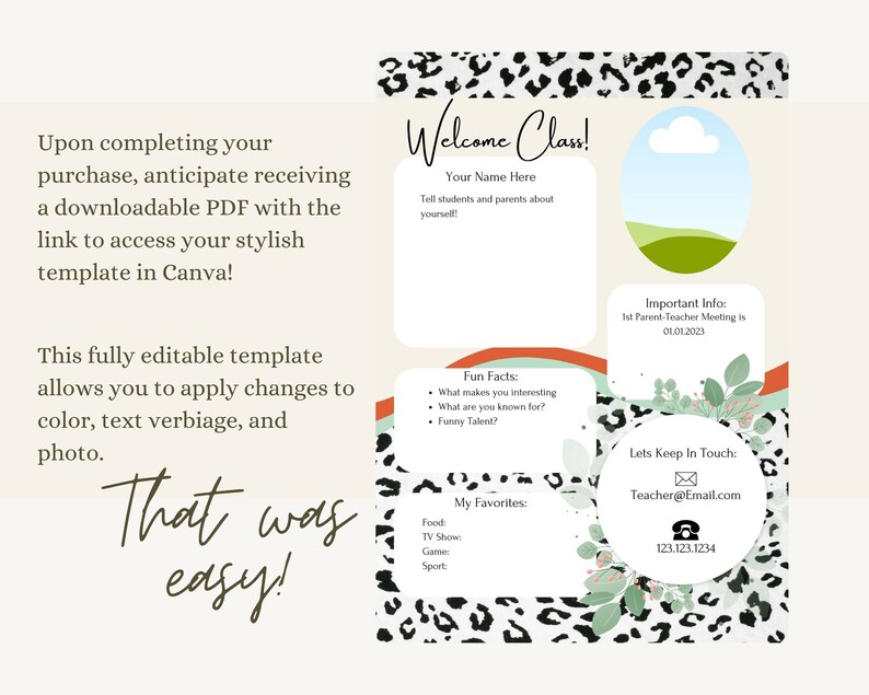 Editable Meet the Teacher Template Back to School Template Simply ...