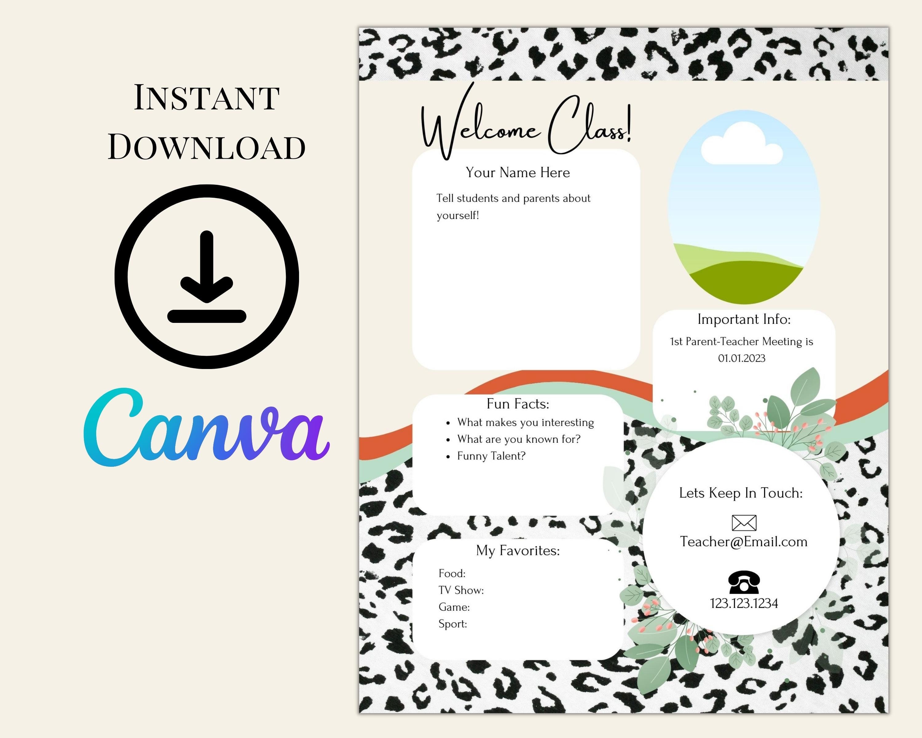 Editable Meet the Teacher Template Back to School Template - Etsy UK