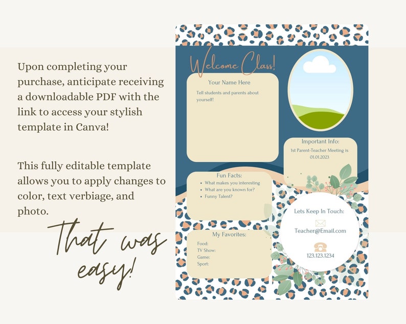 Editable Meet the Teacher Template Back to School Template Simply ...