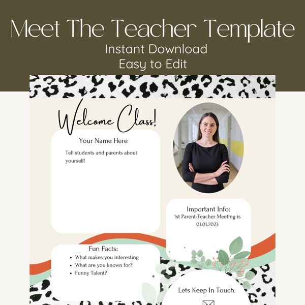 Meet the Teacher Template - Etsy