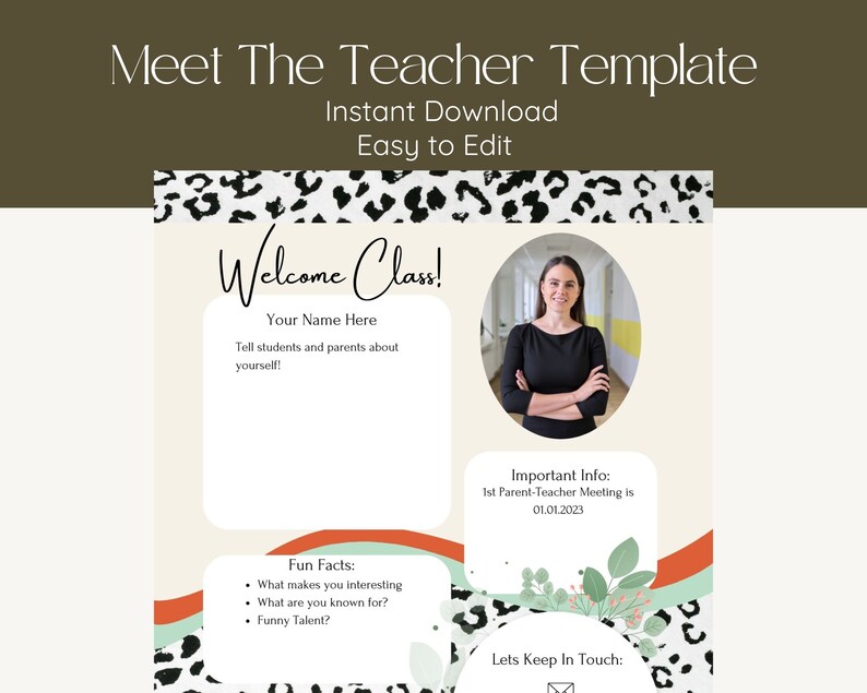 Editable Meet the Teacher Template Back to School Template Simply ...