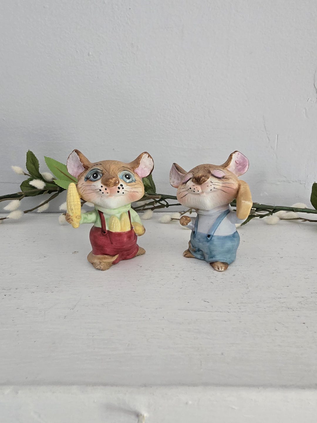 Vintage HOMCO Mice With Corn and Cheese - Etsy