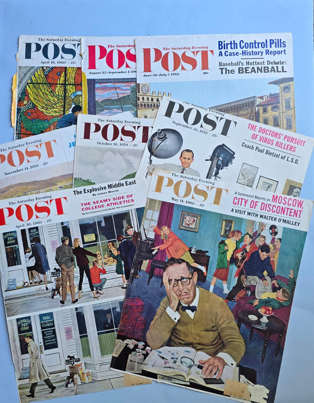 The Saturday Evening Post Lot of 41 Covers From 1959-1962--originals ...
