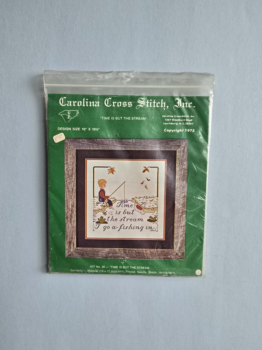 Vintage Fishing Cross Stitch Kit: Time is but the Stream - Etsy