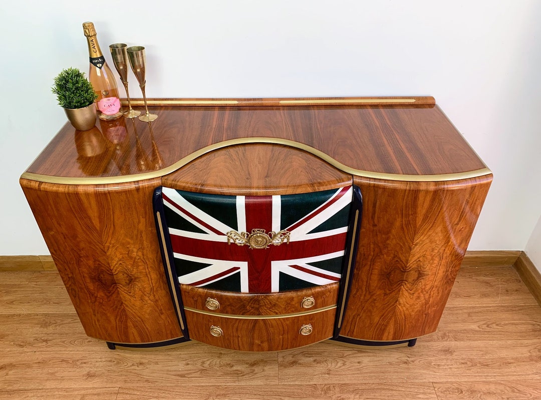 Vintage Upcycled Union Jack Cocktail Cabinet/ Gin Bar/ Sideboard - Etsy UK