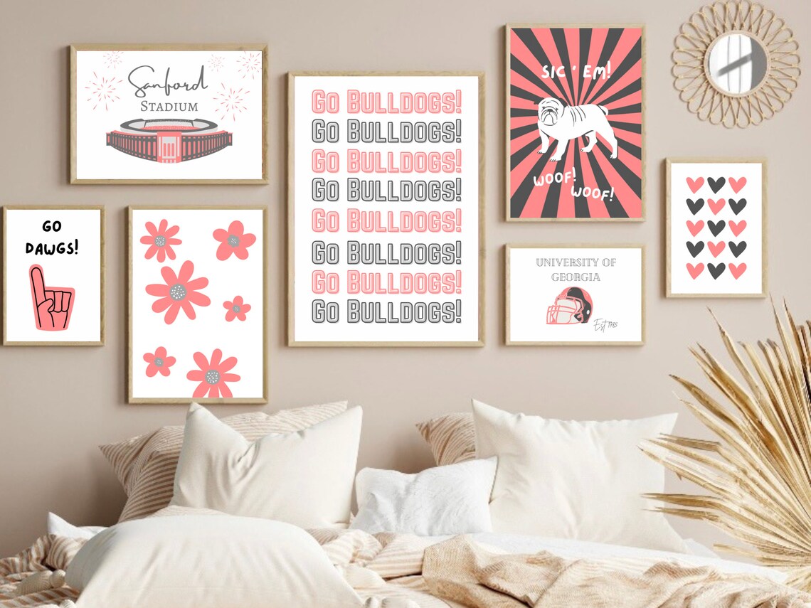Georgia Bulldogs Art Prints: College Dorm Wall Decor (set of 10) - Etsy