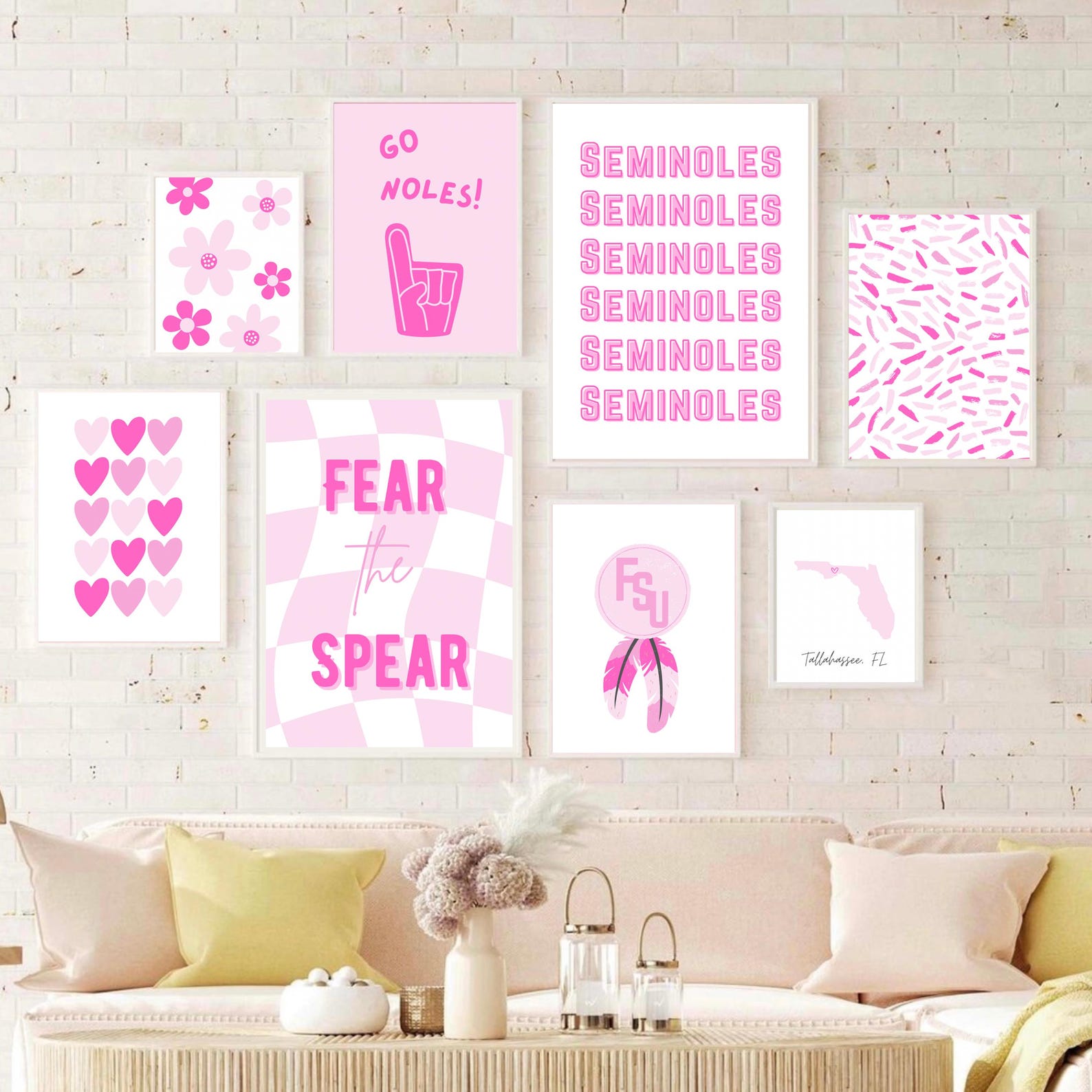 Pink Florida State Seminoles Prints: FSU Dorm Art (digital Download) - Etsy