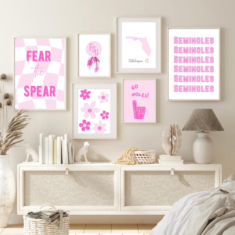 Pink Florida State Seminoles Prints: FSU Dorm Art (digital Download) - Etsy