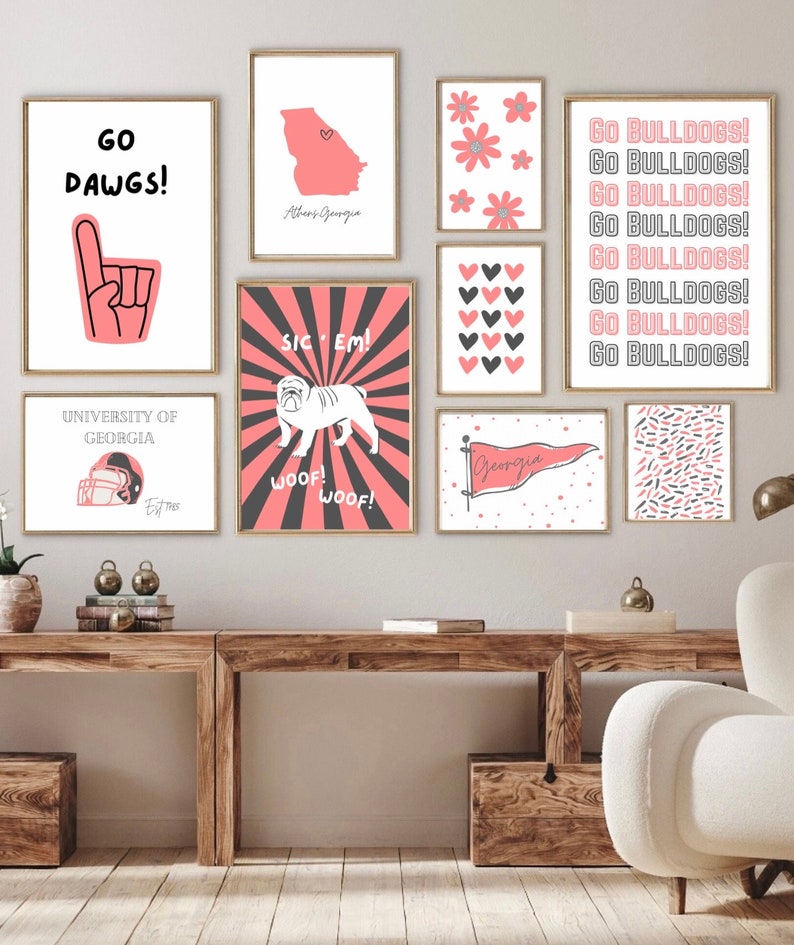 Georgia Bulldogs Art Prints: College Dorm Wall Decor (set of 10) - Etsy