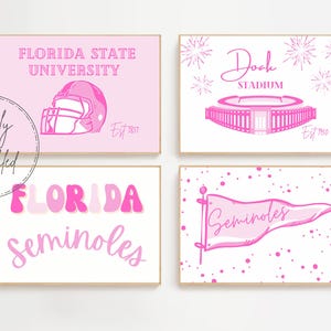 Pink Florida State Seminoles Prints: FSU Dorm Art (digital Download) - Etsy