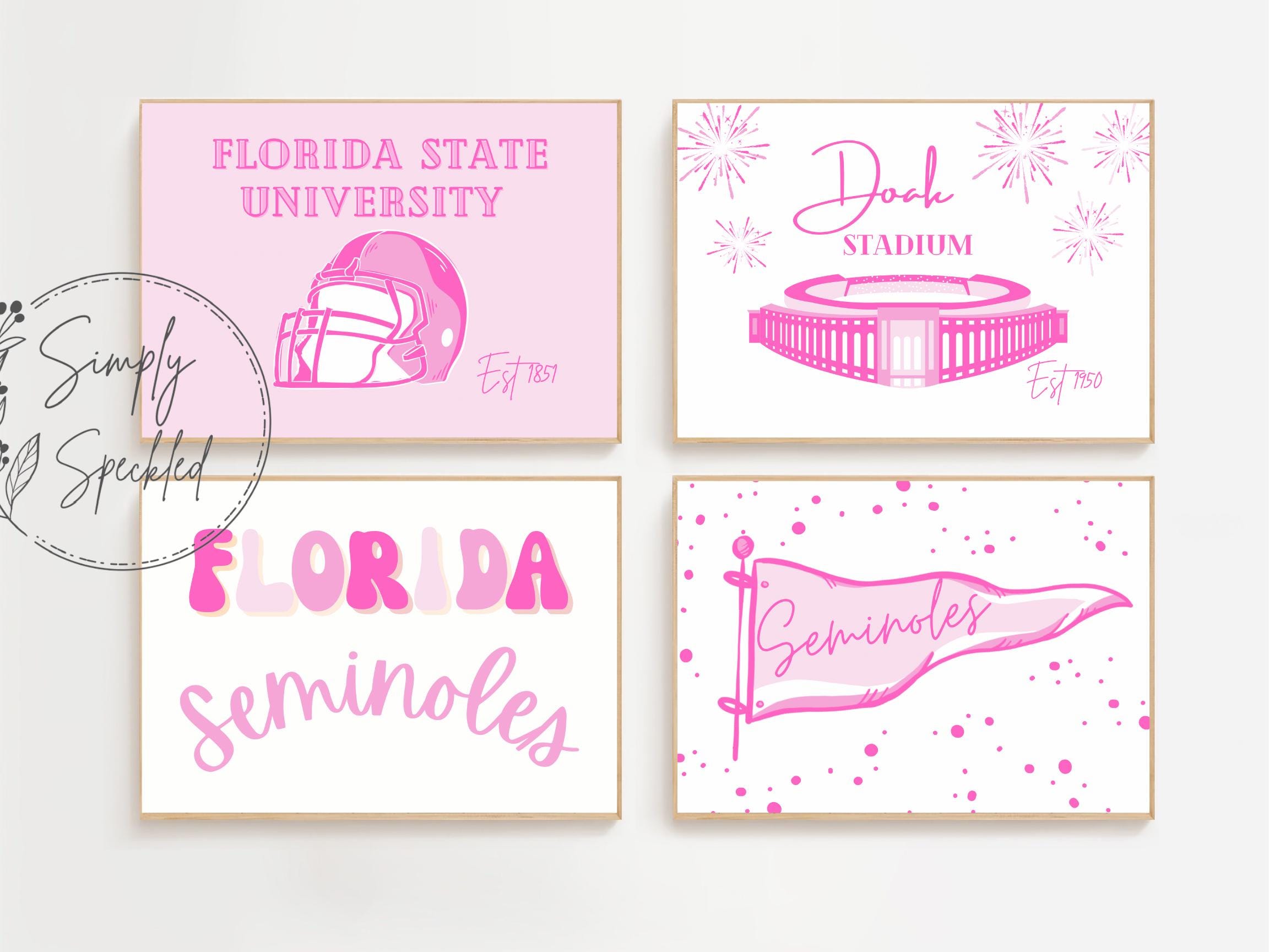 Pink Florida State Seminoles Prints: FSU Dorm Art (digital Download) - Etsy