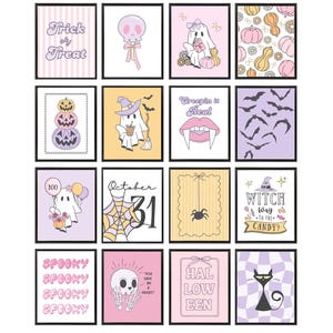 Pastel Halloween Art Prints | Cute Kids Wall Decor (16 Prints, 6 Sizes ...