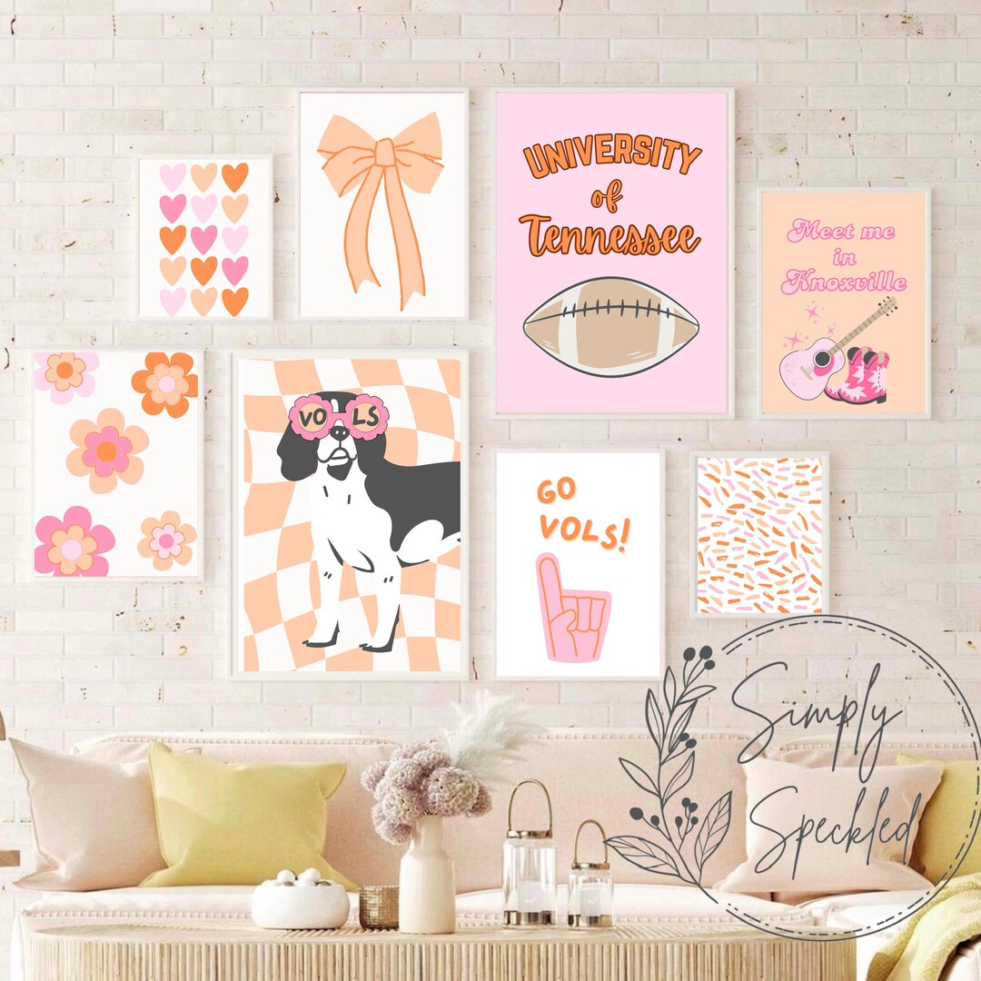 University of Tennessee Prints: Orange & White Dorm Art (14 Prints) - Etsy