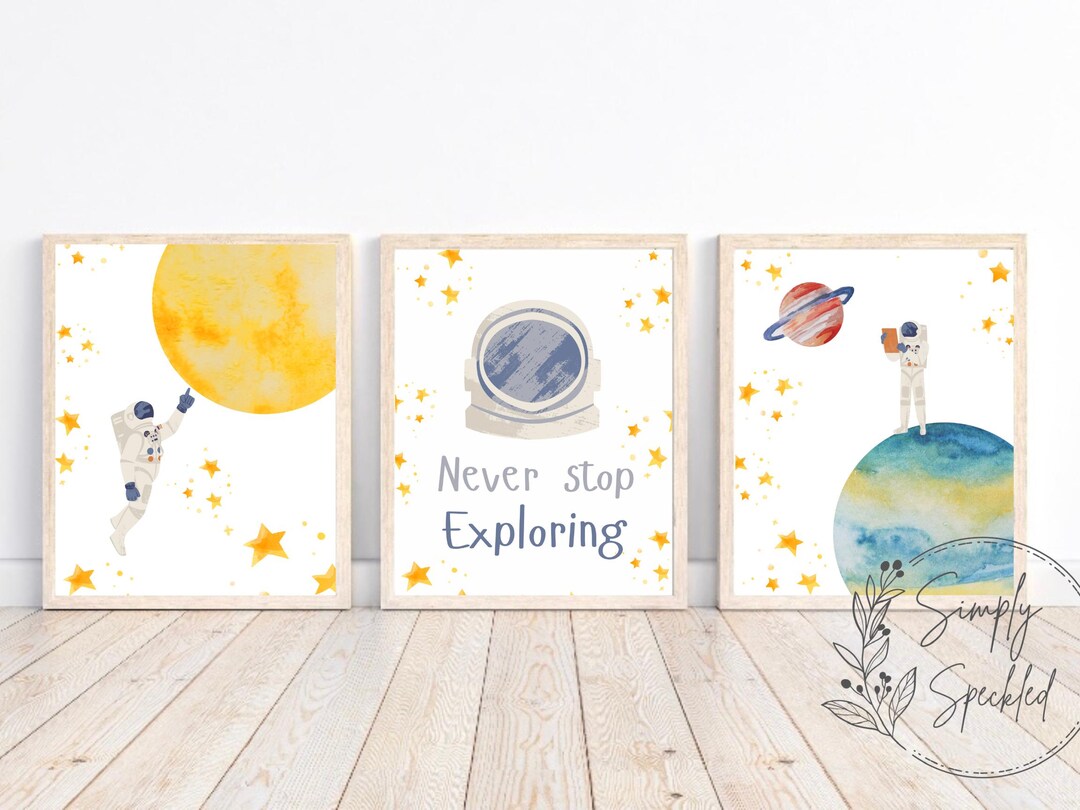 Space Wall Art, Space Wall Prints set of 6 Boys Room Wall Art, Boys ...