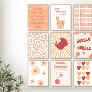 Virginia Tech Hokies Art Prints: Orange & Maroon Dorm Decor (digital ...