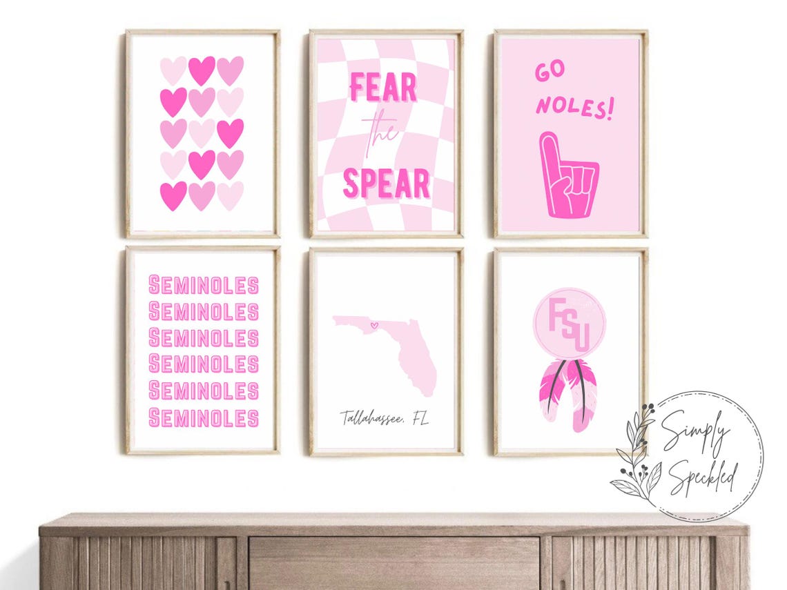 Pink Florida State Seminoles Prints: FSU Dorm Art (digital Download) - Etsy