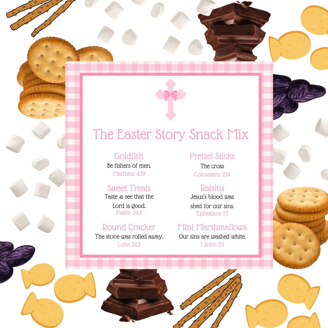 The Easter Story Snack Mix Digital Tag - Personalized Easter Treats ...