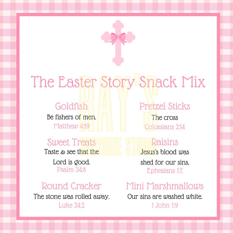The Easter Story Snack Mix Digital Tag - Personalized Easter Treats ...