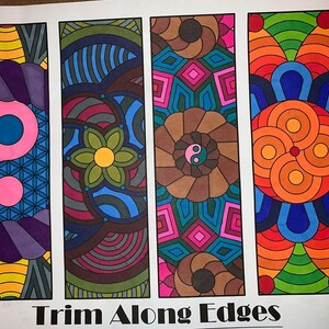 Printable Mandala Bookmarks/coloring Pages Set of 4 PDF/JPG bookmark ...