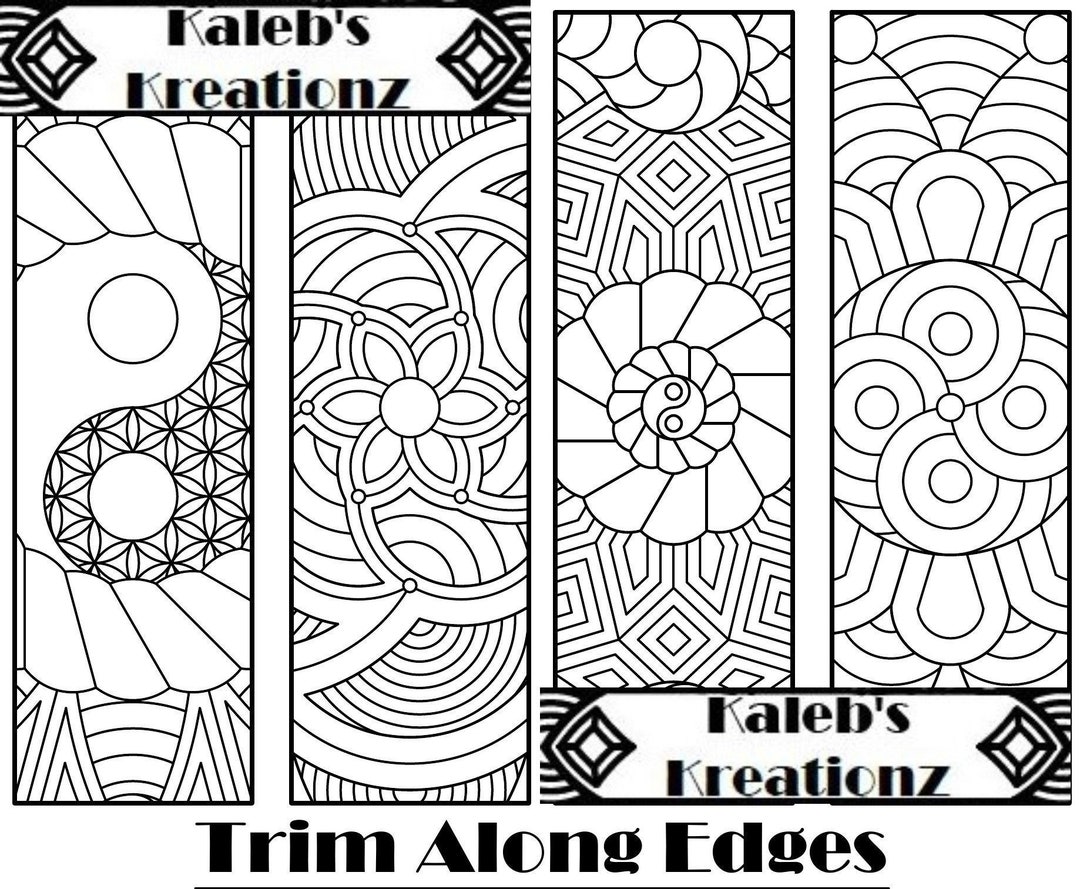 Printable Mandala Bookmarks/coloring Pages Set of 4 PDF/JPG bookmark ...