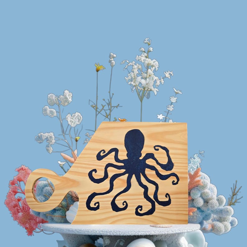 Octopus Wood and Resin Charcuterie Board - Etsy