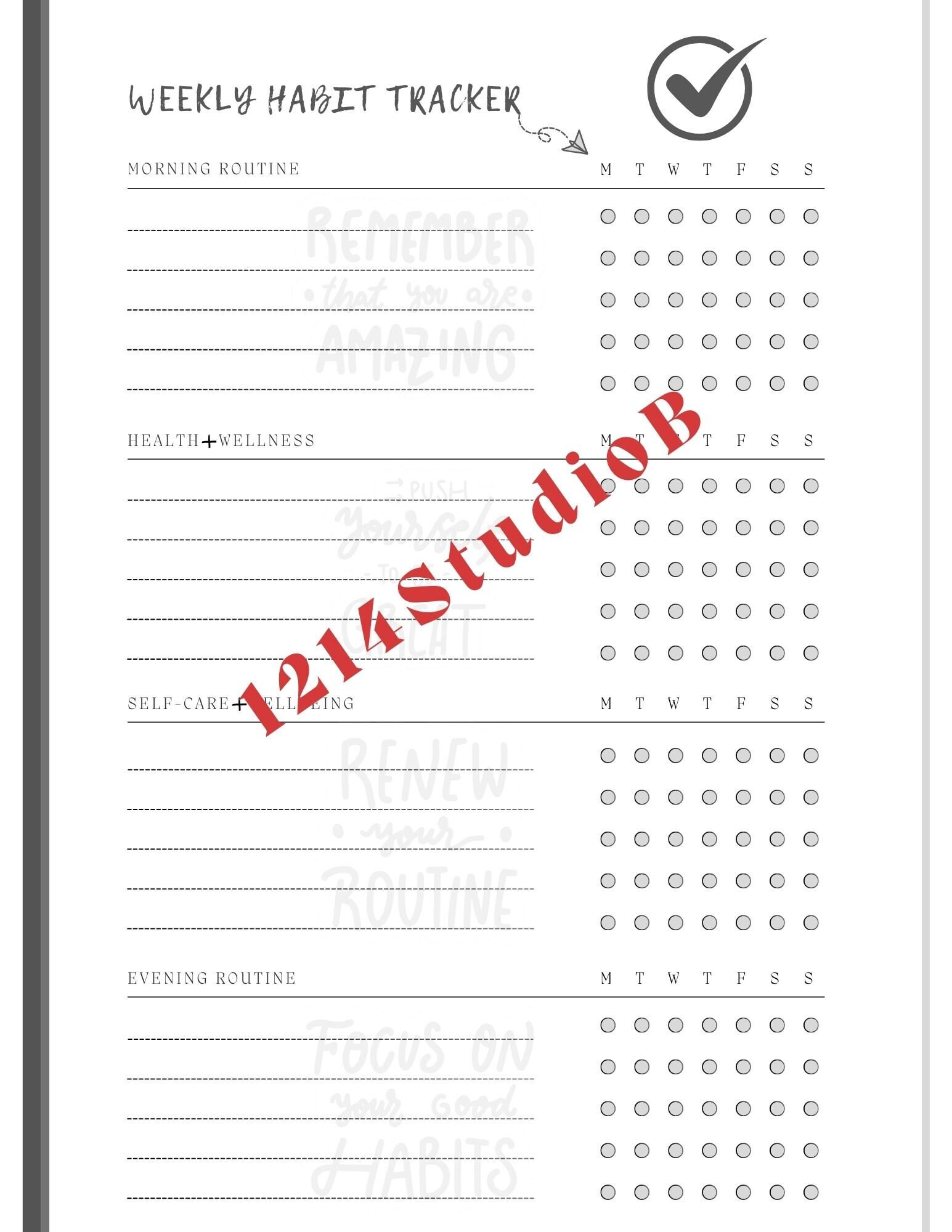 Weekly Habit Tracker 8.5x11 PDF Printable Download Minimalist - Etsy