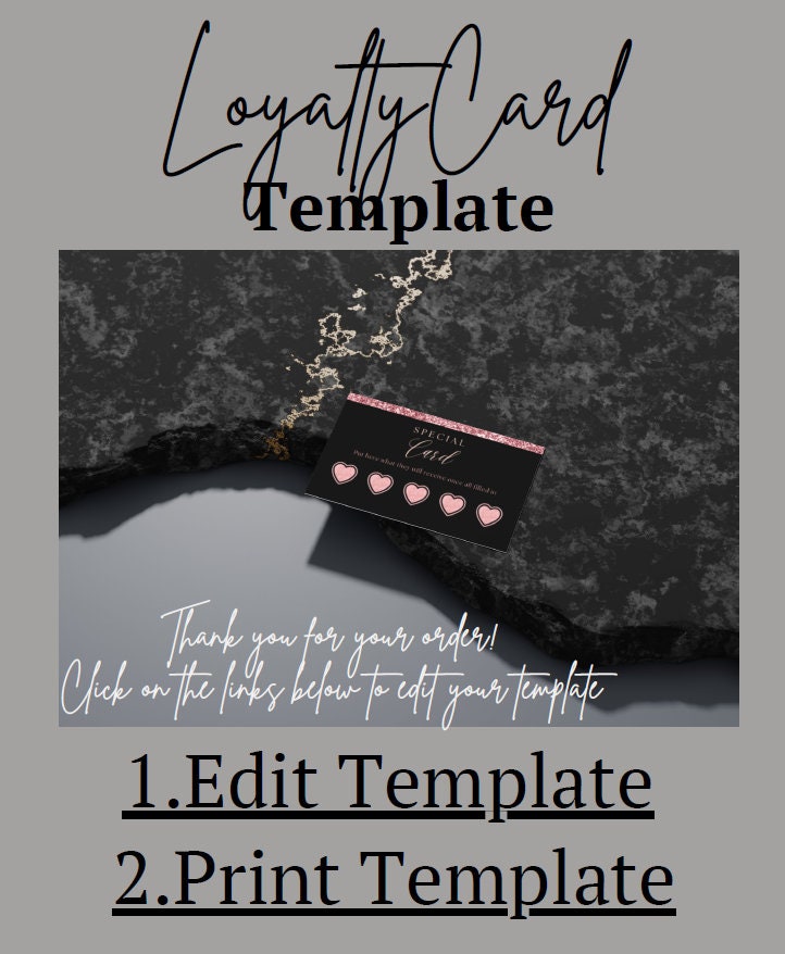 Loyalty Card Templates 5 Choices Included EDITABLE Download With ...