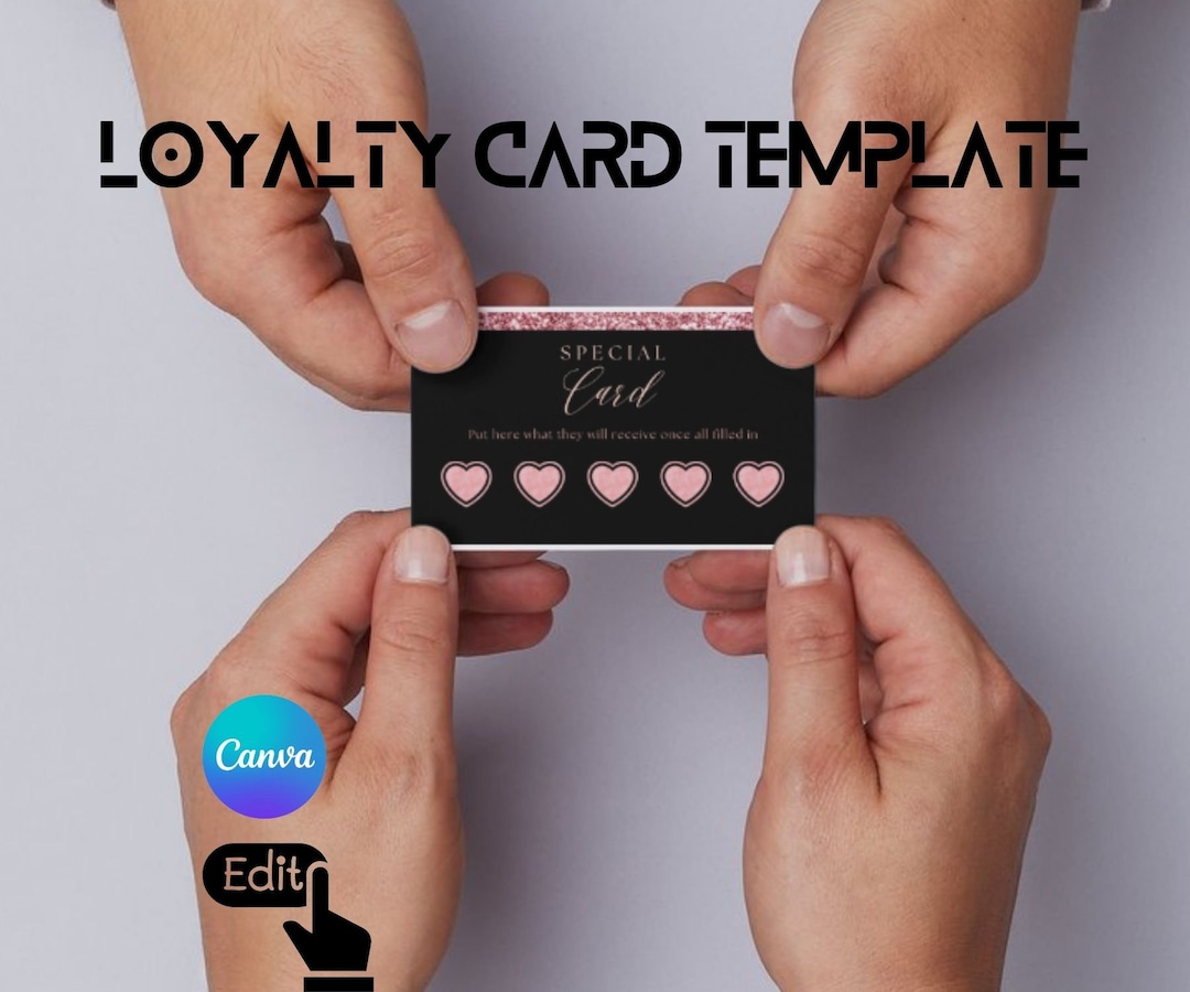 Loyalty Card Templates 5 Choices Included EDITABLE Download With ...