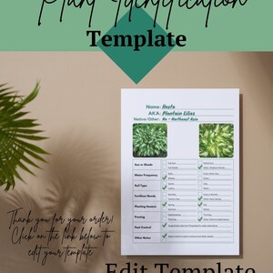 Plant & Flower Identification Template - Editable on Canva - Printable ...