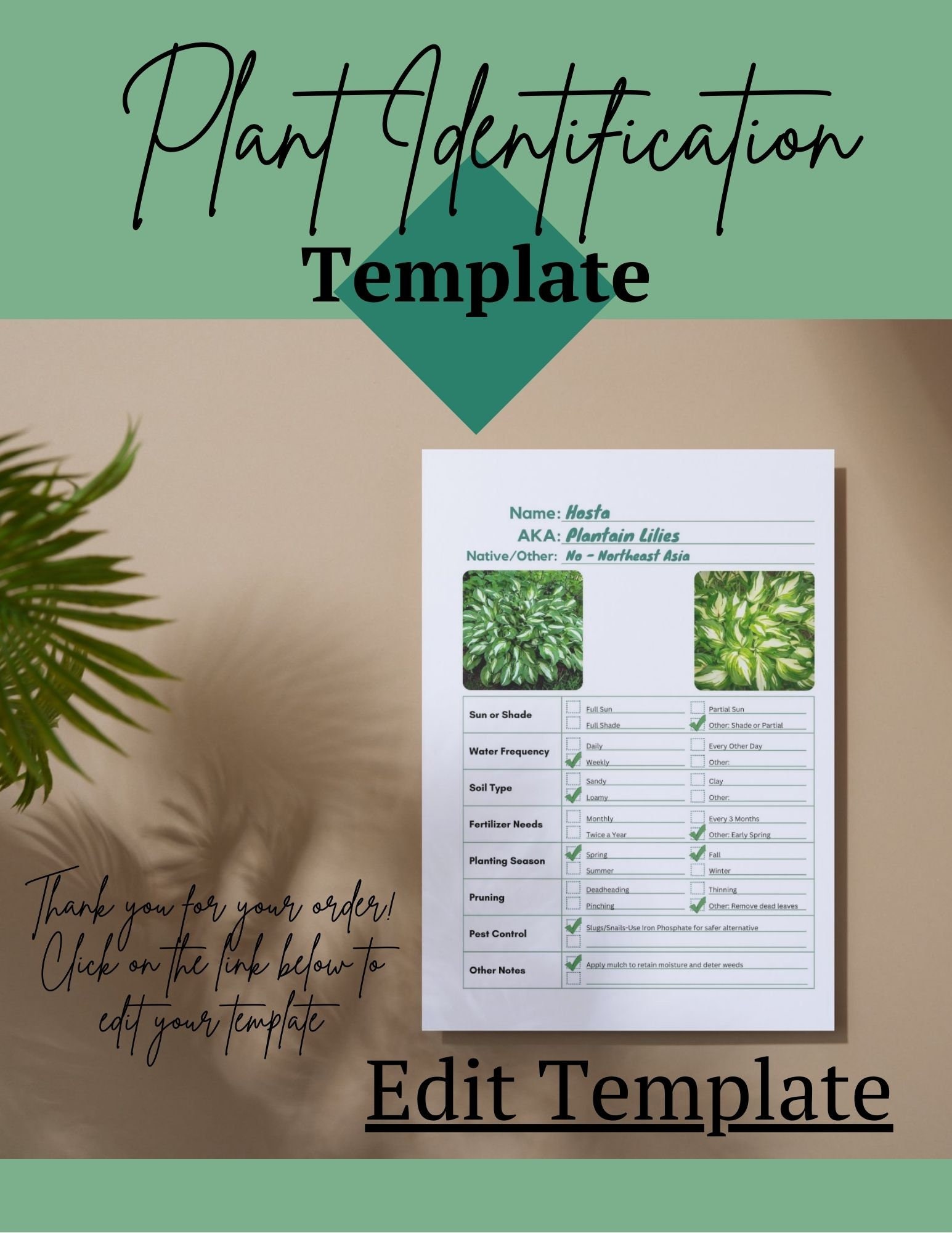 Plant & Flower Identification Template - Editable on Canva - Printable ...