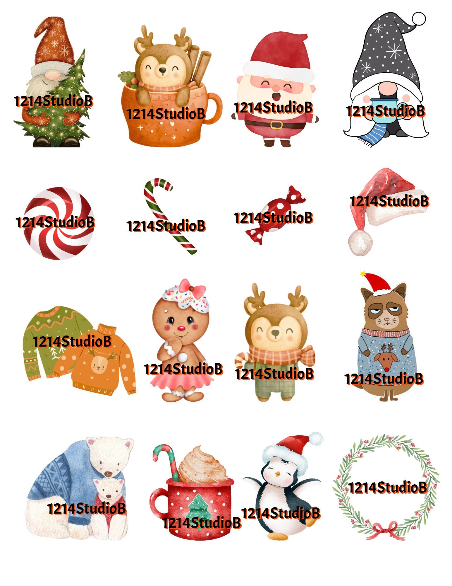 Christmas Holiday Stickers for Digital Planner - Etsy