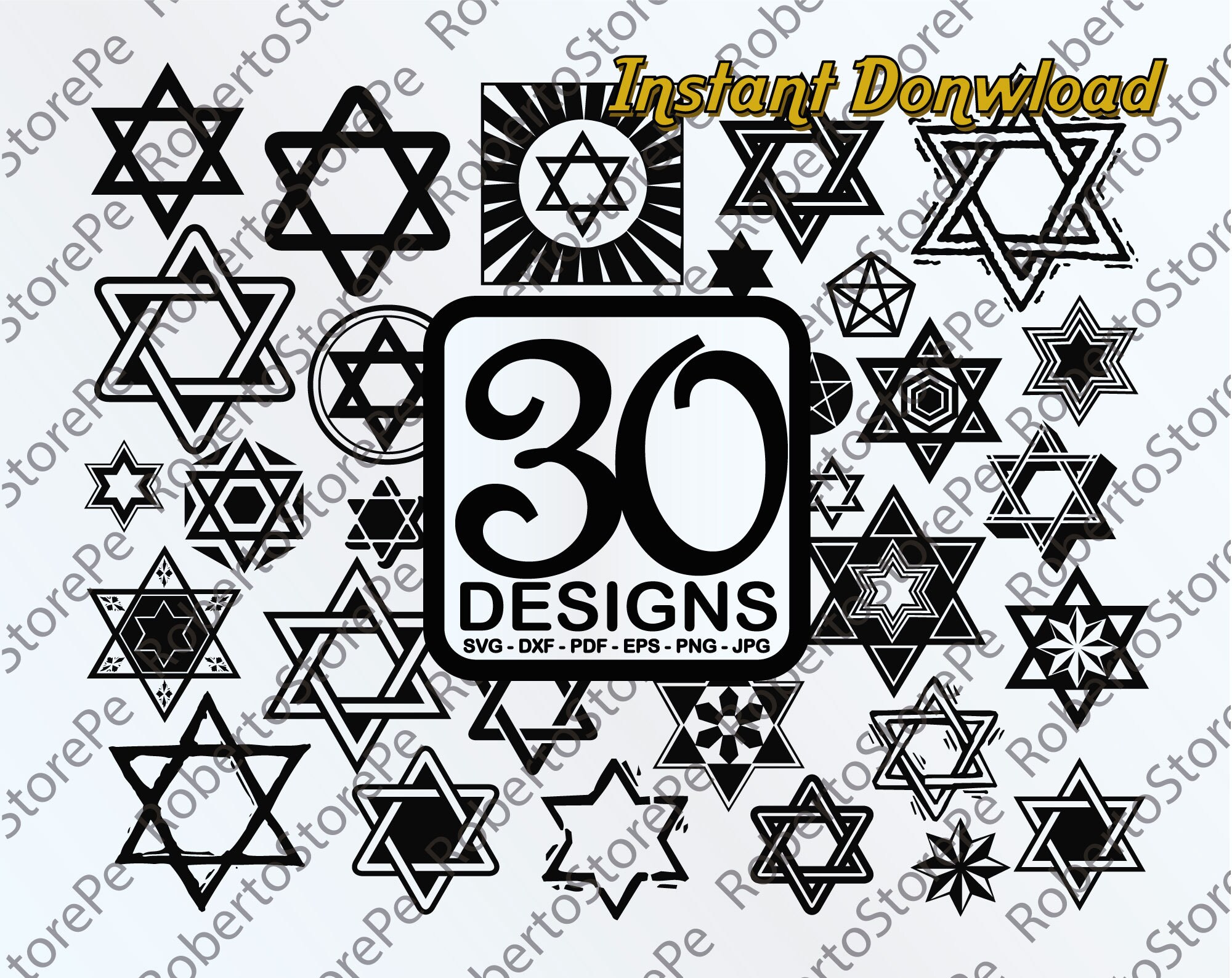 Vector Star of David svg Star of David svg Silhouette Star | Etsy