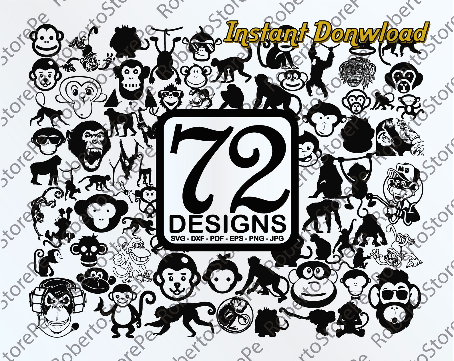 Vector Mono svg Mono svg Silueta Mono Mono dxf Animal svg | Etsy