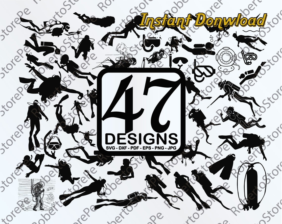 Diving Vector Svg Diving Svg Diving Silhouette Svg Diving - Etsy