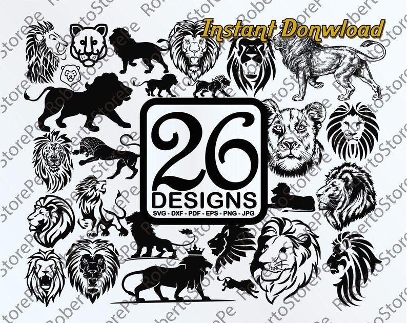 Vector Leon svg Leon svg Silueta Leon svg Leon dxf Animal - Etsy España